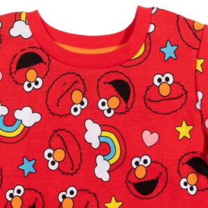 Sesame Street Elmo Toddler Girls French Terry Pullover Sweatshirt Red 3T