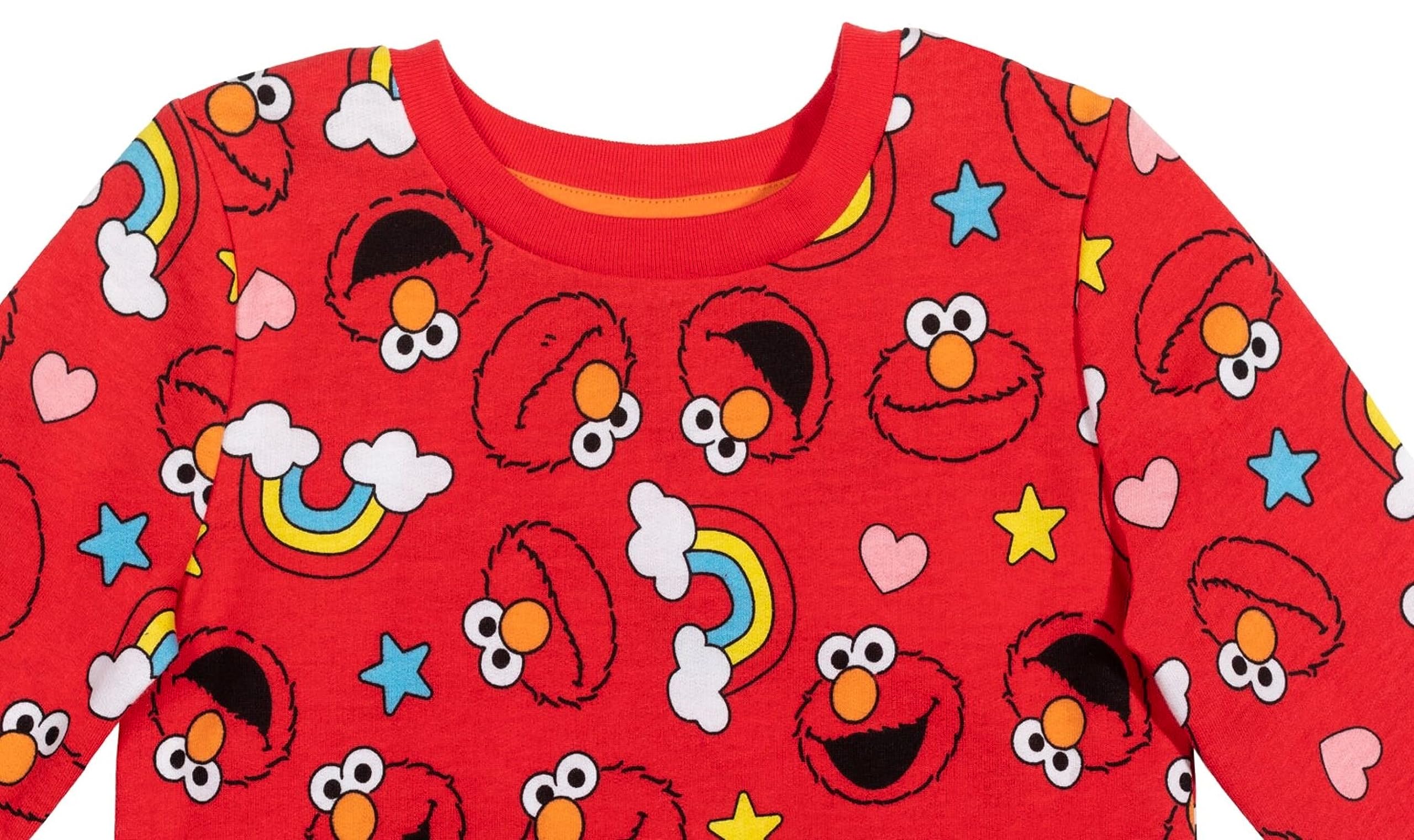 Sesame Street Elmo Toddler Girls French Terry Pullover Sweatshirt Red 3T