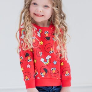 Sesame Street Elmo Toddler Girls French Terry Pullover Sweatshirt Red 3T