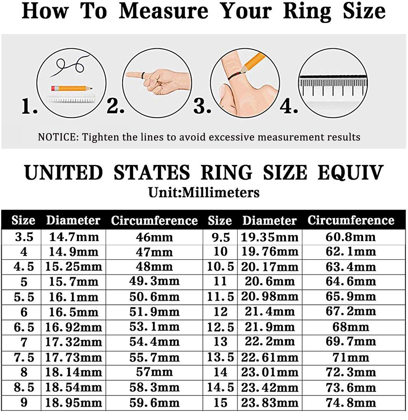 TIGRADE 2.5mm Women Titanium Eternity Ring Cubic Zirconia Anniversary Wedding Engagement Band Size 3-13.5 (Silver-2.5mm-1, 5)