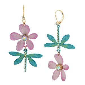 betsey johnson dragonfly mismatch earrings