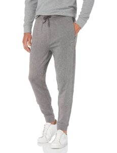 boss patch logo french terry cotton joggers fog grey