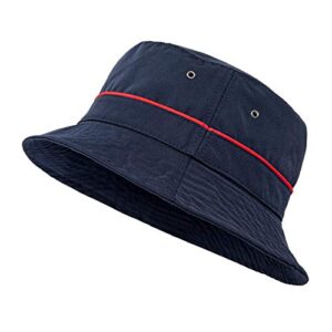 voboom quick dry bucket hats for men outdoor fisherman sun caps (navy, 7 3/4)