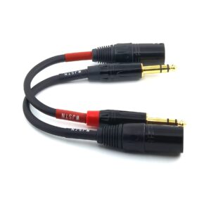 Suanqi 024 XLR Cable Adapter 1/4 Inch TRS to XLR Male Cable, Balanced 6.35mm TRS Plug to 3-pin XLR Male, Quarter inch TRS Male to XLR Male Microphone Cable (6in)