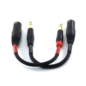 Suanqi 024 XLR Cable Adapter 1/4 Inch TRS to XLR Male Cable, Balanced 6.35mm TRS Plug to 3-pin XLR Male, Quarter inch TRS Male to XLR Male Microphone Cable (6in)