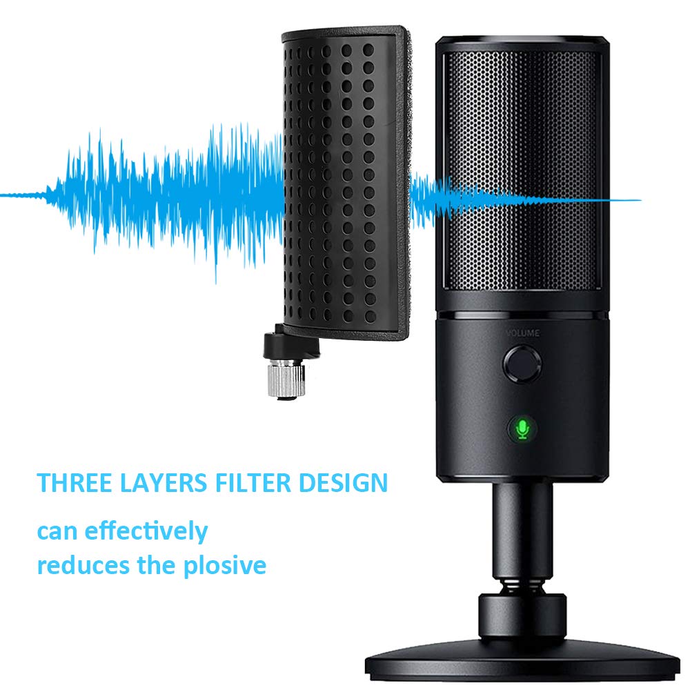 Razer Seiren X Mic Pop Filter - Three Layers Filter Microphone Wind Pop Screen Mask Shield For Razer Seiren X Mic to Improve Sound Quality by YOUSHARES