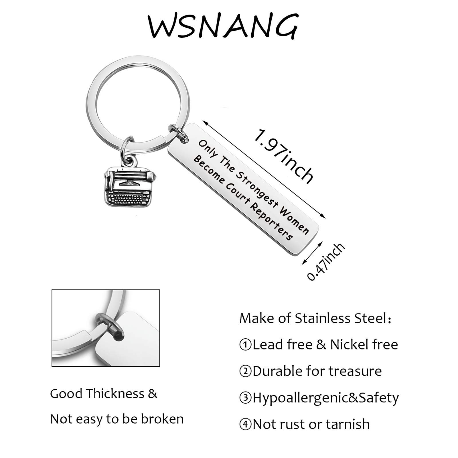 WSNANG Court Reporter Gift Only The Strongest Women Become Court Reporters Keychain Stenographer Gift (Court Reporters KC)