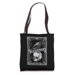 edgar allan poe nevermore quoth the raven tote bag