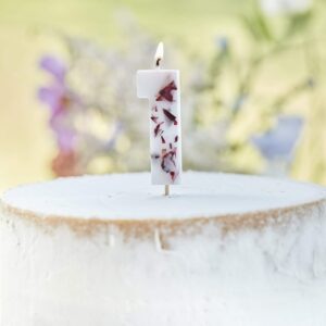 ginger ray pressed petal number 1 birthday party candle