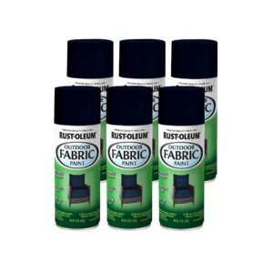 rust-oleum 358832-6pk outdoor fabric spray paint, 12 oz, navy, 6 pack