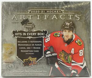 2020/21 upper deck artifacts nhl hockey hobby box (8 pks/bx)