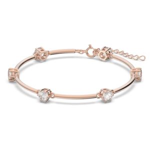 swarovski constella bangle bracelet, delicate clear crystals on a rose-gold tone finish setting, part of the swarovski constella collection