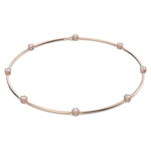 swarovski constella all-around necklace, clear circle-cut crystal with a rose-gold tone finish chain, part of the swarovski constella collection