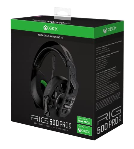 RIG 500 PRO EX Officially Licensed Xbox Gaming Headset with Dolby Atmos 3D Surround Sound for Xbox Series X|S, Xbox One, Windows 10/11-50mm Speaker Drivers Audio Dial - Black