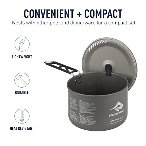 Sea to Summit Alpha Lightweight Aluminum Camping Cook Pot, 1.9-Liter