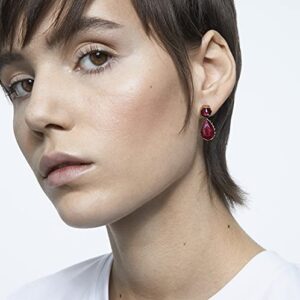 SWAROVSKI Chroma Asymmetrical Drop Earrings, Ruby Red and Lilac Crystals on Gold-Tone Finish Setting, Part of the Swarovski Chroma Collection