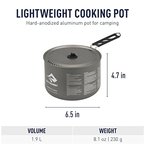 Sea to Summit Alpha Lightweight Aluminum Camping Cook Pot, 1.9-Liter