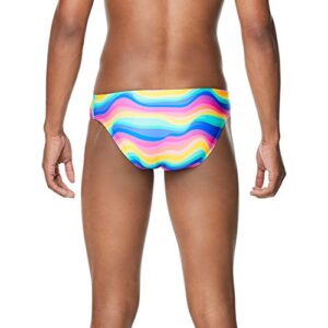 Speedo Men's Standard Swimsuit Brief Endurance+ The One, RAINBOW WAVE, 28