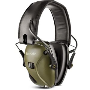 awesafe electronic shooting earmuffs ear hearing protection headphones for shooter noise reduction sound amplification