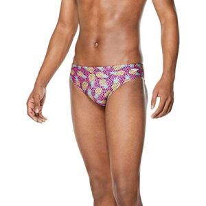 speedo men's standard swimsuit brief endurance+ the one, pineapple party, 30