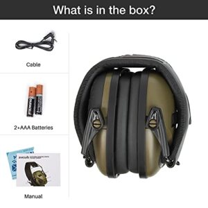 awesafe Electronic Shooting Earmuffs Ear Hearing Protection Headphones for Shooter Noise Reduction Sound Amplification