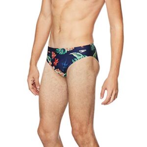 speedo men's standard swimsuit brief endurance+ the one, island vision, 28