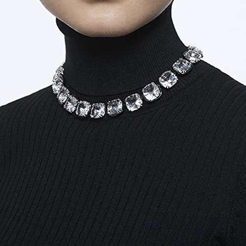 SWAROVSKI Harmonia All-Around Choker Necklace, Clear Cushion-Cut Crystals, Mixed Metal Finish Chain, Part of The Harmonia Collection