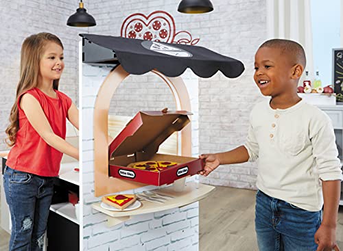 Little Tikes Real Wood Pizza Restaurant Wooden Play Kitchen Cook and Serve with Realistic Lights Sounds and Dual-Sided, 20+ Accessories Set, Gift for Kids, Large Toy for Girls & Boys Ages 3+