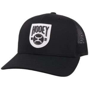 hooey bronx adjustable snapback mesh back trucker hat (black)