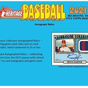 Topps 2021 Heritage Baseball Blaster Box 8 Packs Per Box