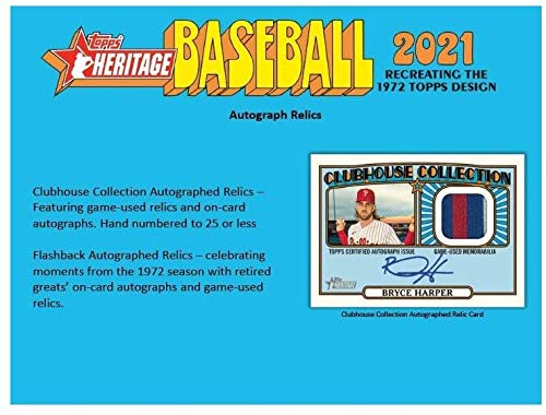 Topps 2021 Heritage Baseball Blaster Box 8 Packs Per Box