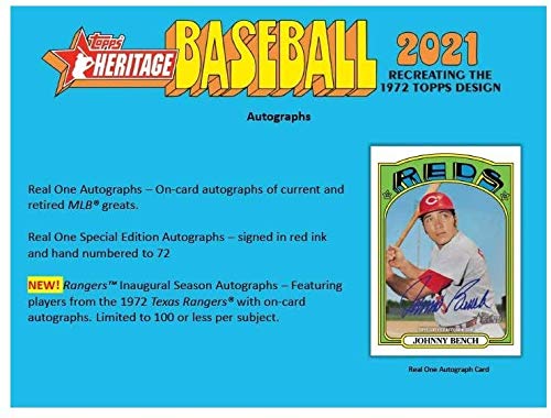 Topps 2021 Heritage Baseball Blaster Box 8 Packs Per Box