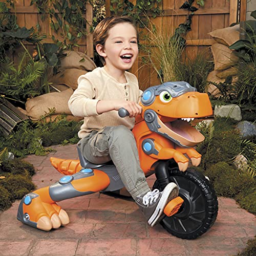 Little Tikes Chompin' Dino Trike, Outdoor Indoor Ride On Toy w/Dinosaur Sounds Roars, Adjustable Seat, Rugged Wheels- Kids Gift, for Toddler Boys & Girls Ages 3 4 5+ Years Old, Large