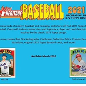 Topps 2021 Heritage Baseball Blaster Box 8 Packs Per Box