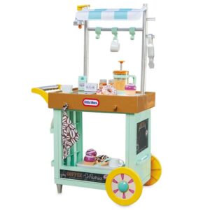 little tikes® 2-in-1 café cart pretend food cooking toy role play kitchen playset for multiple kids and toddlers