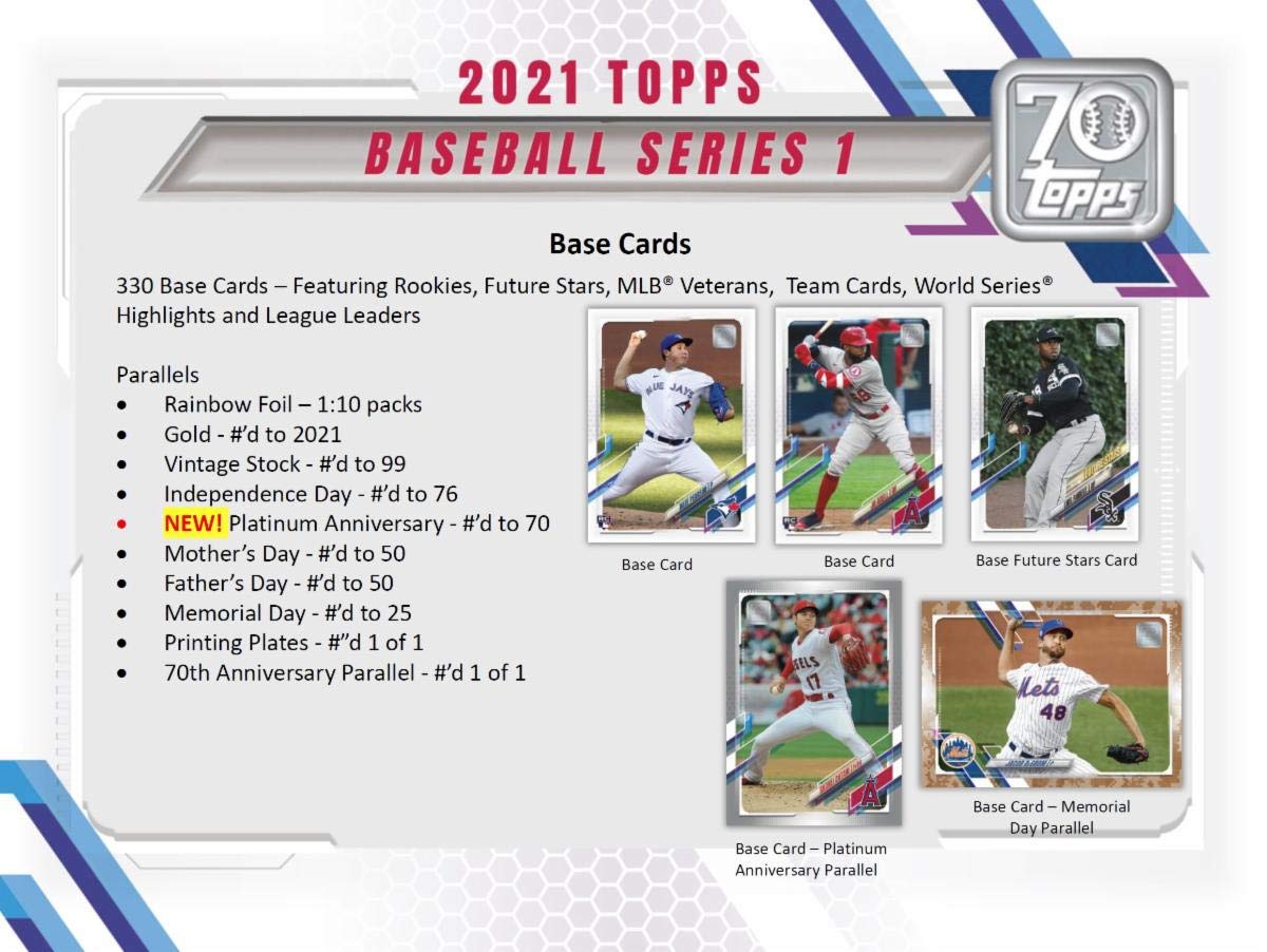 Topps 2021 Series 1 Baseball Hanger Pack