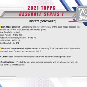 Topps 2021 Series 1 Baseball Hanger Pack