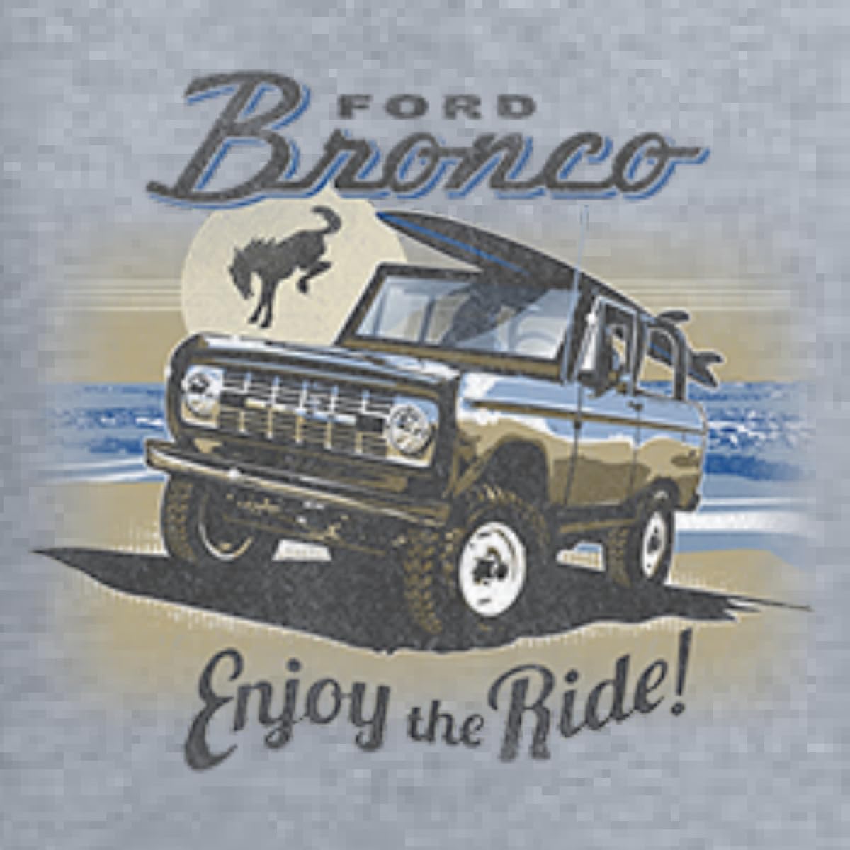 Wild Bobby Classic Vintage Ford Bronco Enjoy The Ride Cars and Trucks Unisex Hoodie Sweatshirt, Heather Grey, Large