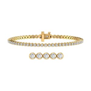 finerock 2 carat diamond tennis bracelet in 10k yellow gold (7 inch)