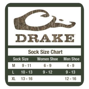 Drake Mens Heavyweight Merino Wool Wader Socks 1 Pair Pack (Charcoal, Shoe Size 9-13 - Sock Size Large)