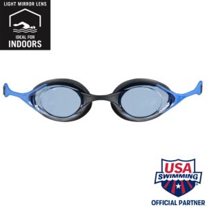 Arena Cobra Mirror and Non-Mirror Swim Goggles for Men and Women,Light Blue / Blue