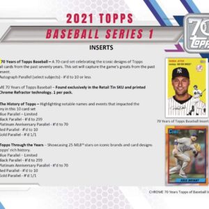 Topps 2021 Series 1 Baseball Hanger Pack