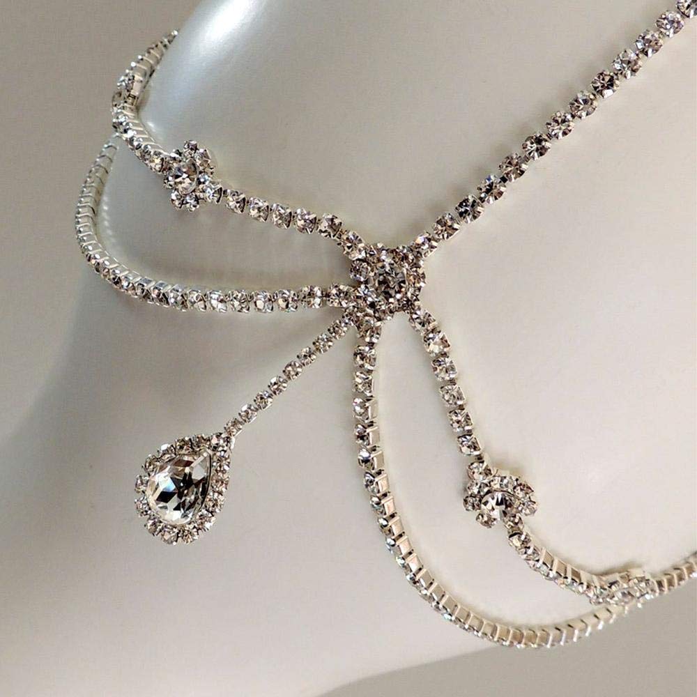 Wekicici Boho Rhinestones and Crystal Head Chain Wedding Bridal Forehead Chain Exotic Princess Hair Piece Chanderlier Crystal Hair Accessories for Special Occasion (Rose Gold)