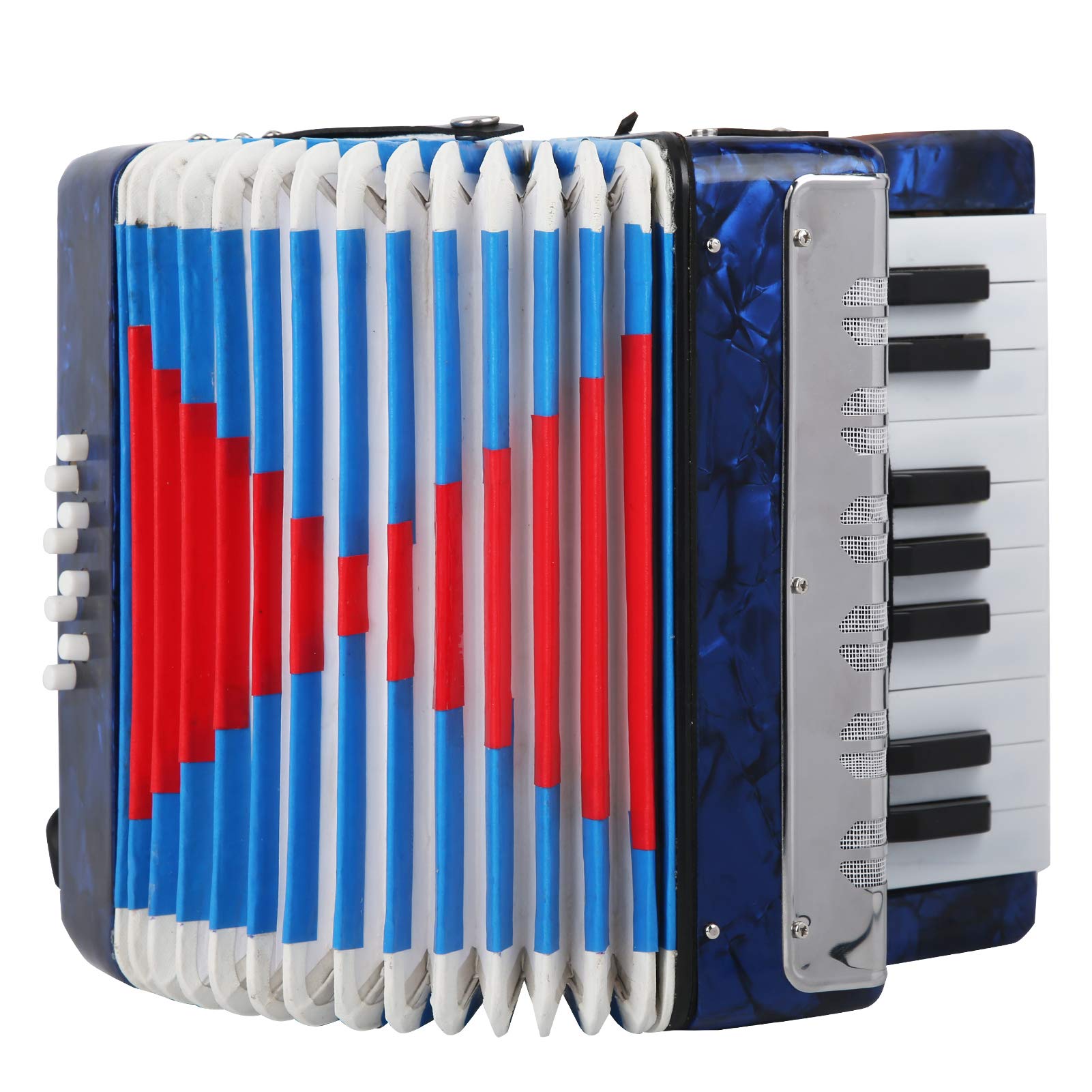 Kids Accordion, Professional Accordian Toy 17 Key 8 Bass Piano Accordion for Students, Beginner Accordion Mini Musical Instruments for Boys & Girls Music Lovers