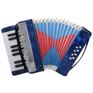 Kids Accordion, Professional Accordian Toy 17 Key 8 Bass Piano Accordion for Students, Beginner Accordion Mini Musical Instruments for Boys & Girls Music Lovers