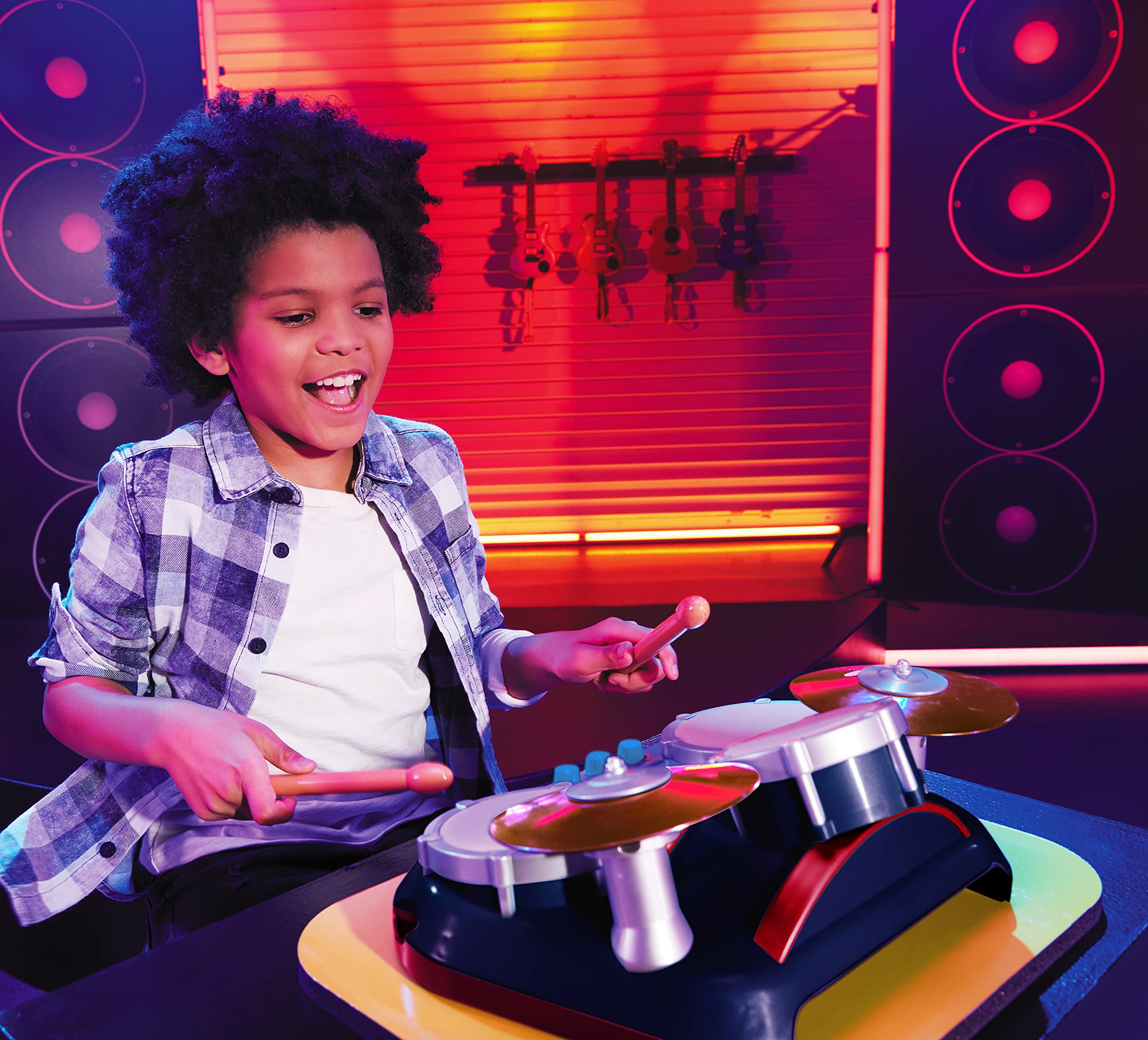 Little Tikes My Real Jam First Concert Set with Electric Guitar, Drum and Keyboard, 4 Play Modes, and Bluetooth Connectivity - for Kids Ages 3+