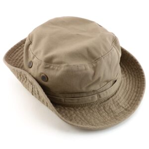 Armycrew Big Oversized Jungle Boonie Bucket Hat with Chin String Fits Upto XXXL - Khaki - 2XL-3XL