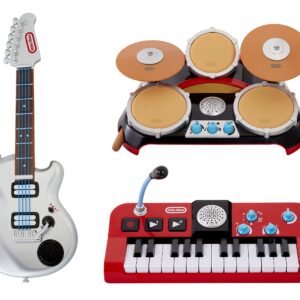 Little Tikes My Real Jam First Concert Set with Electric Guitar, Drum and Keyboard, 4 Play Modes, and Bluetooth Connectivity - for Kids Ages 3+