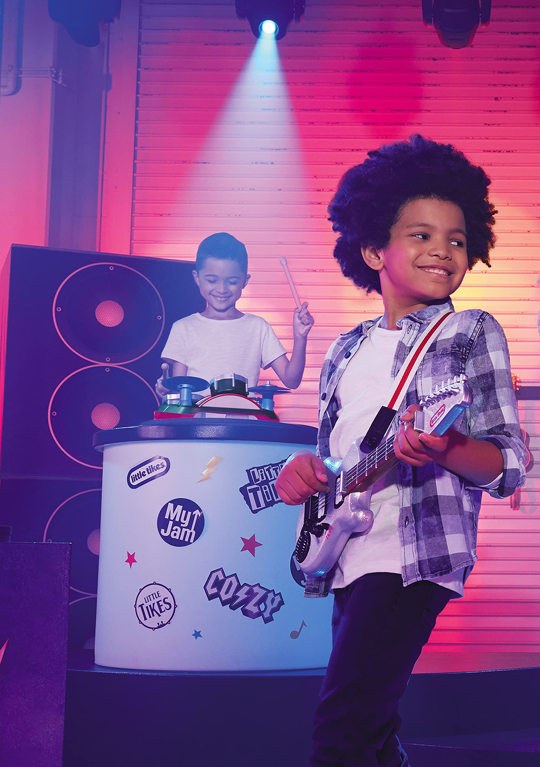 Little Tikes My Real Jam First Concert Set with Electric Guitar, Drum and Keyboard, 4 Play Modes, and Bluetooth Connectivity - for Kids Ages 3+