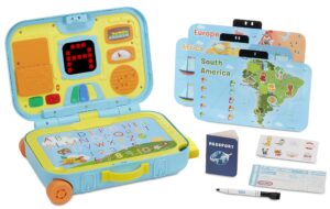 little tikes learning activity suitcase roll and go interactive lcd screen w/music songs sounds travel phrases, learn letters numbers shapes, gift for preschool kids, toys for boys girls ages 3 4 5+